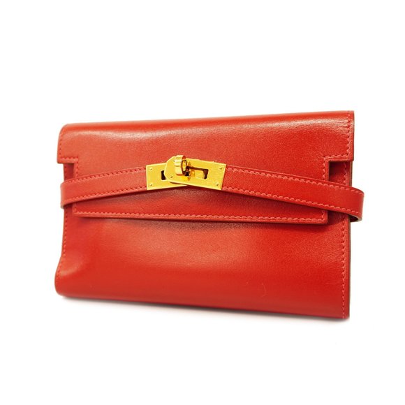 Hermes | Accessories | Auth Hermes Kelly Wallet Compact A Engraved Gold ...